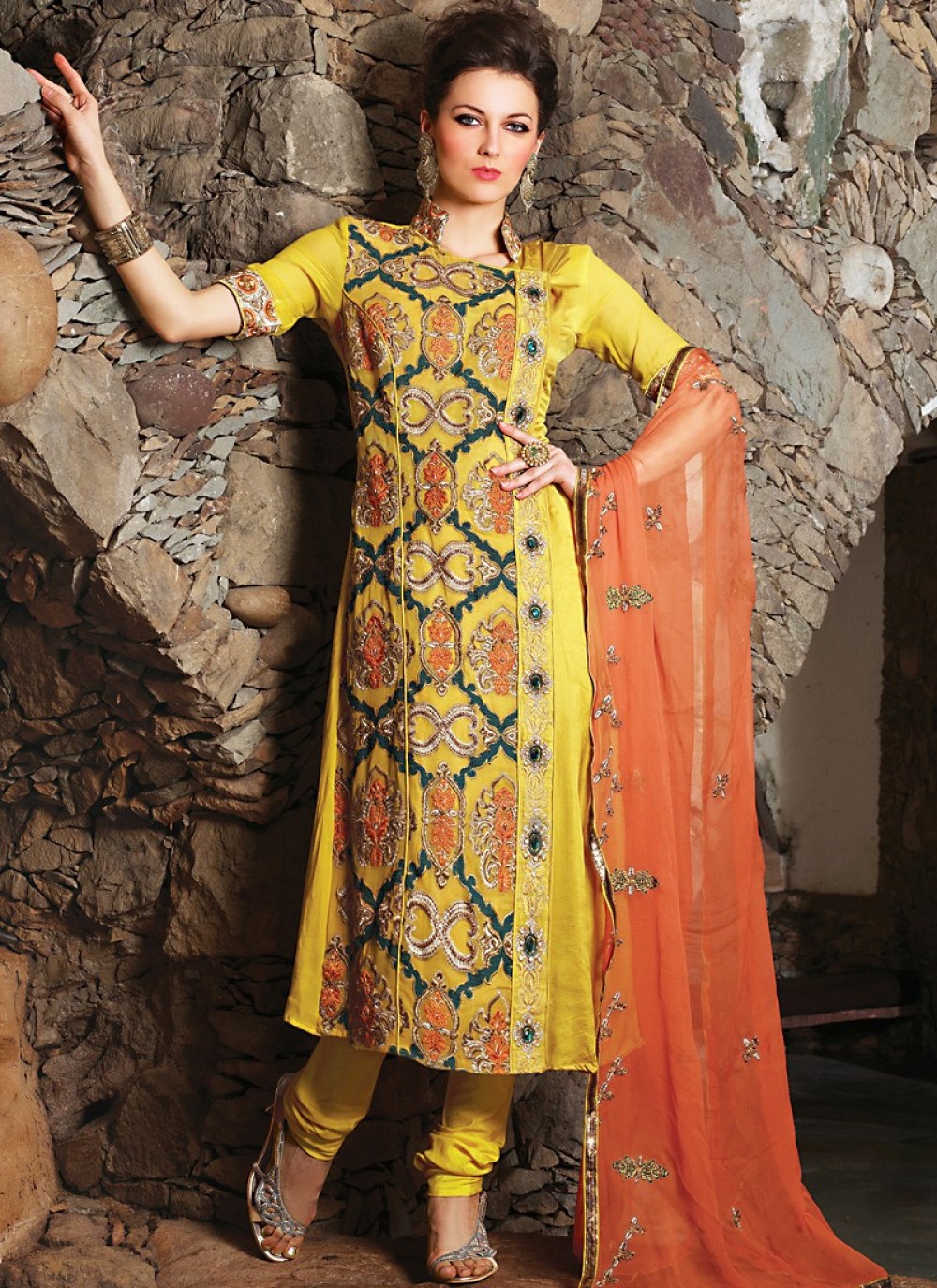 Gold Color Salwar Kameez