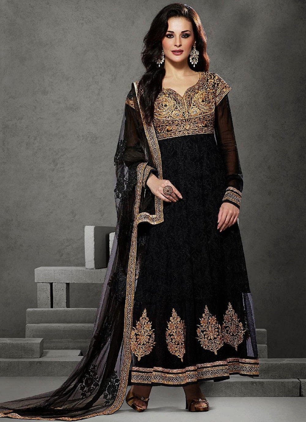 Black Georgette Anarkali Suit