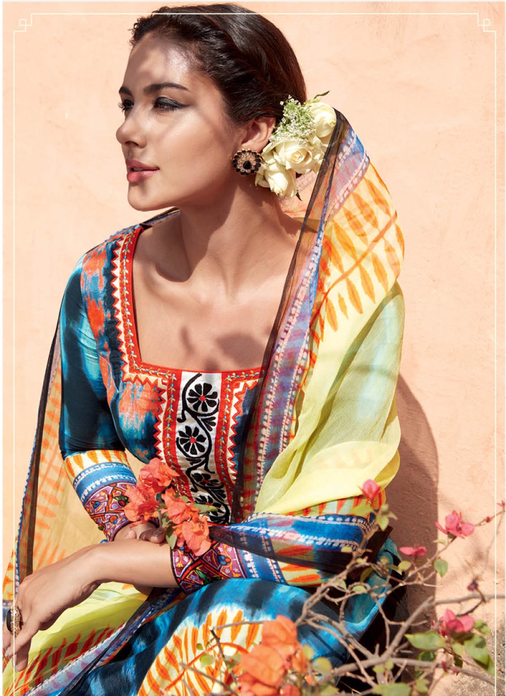 Digital Print Work Designer Suit