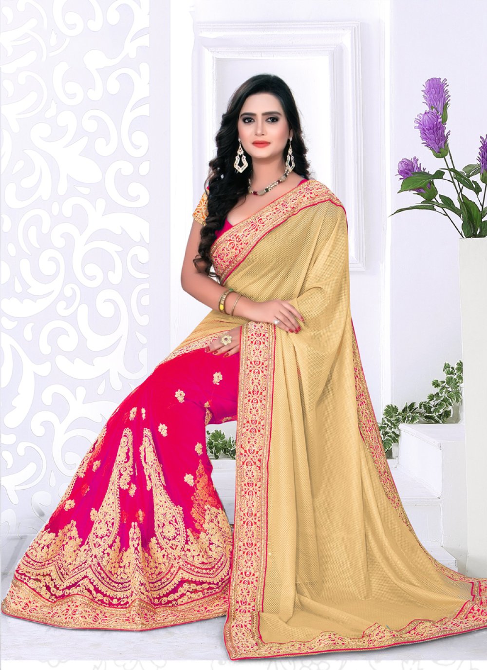 Patch Border Work Designer Saree