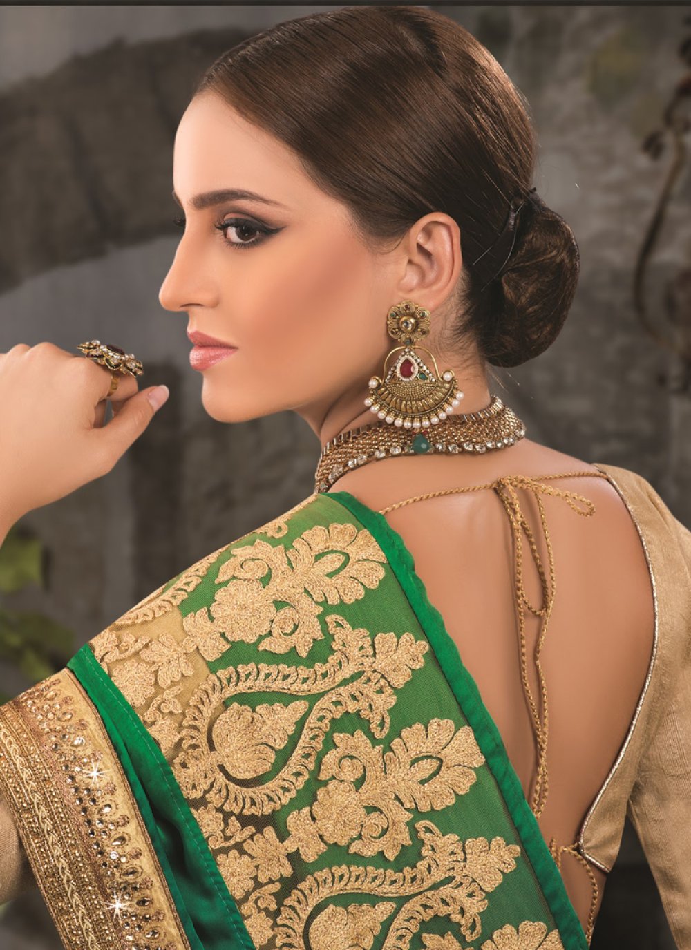 Satin Embroidered Work Designer Saree