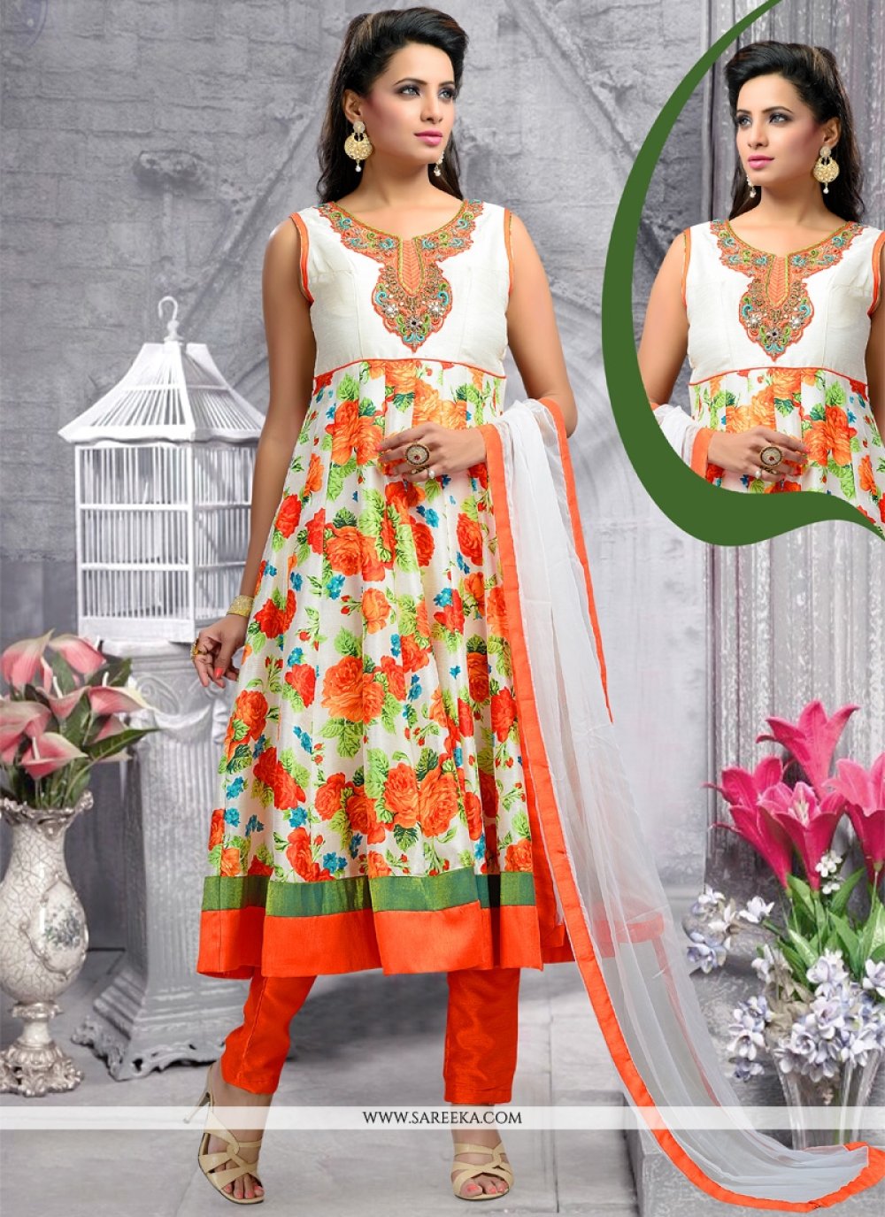 Resham Work Art Silk Multi Colour Designer Suit Resham Work Art Silk Multi Colour Designer Suit