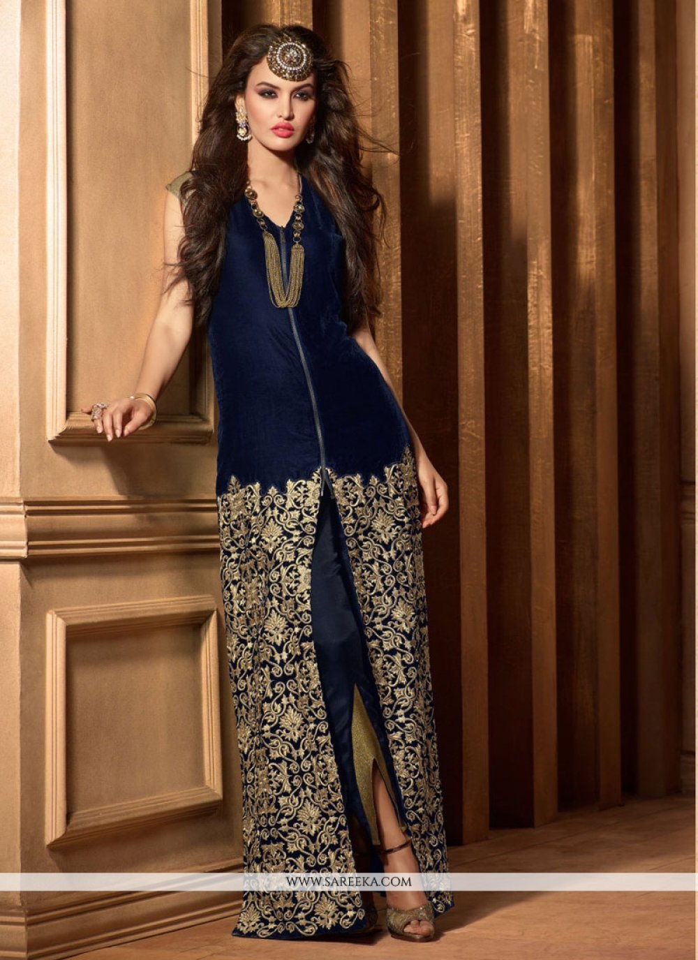 Velvet Embroidered Work Designer Suit