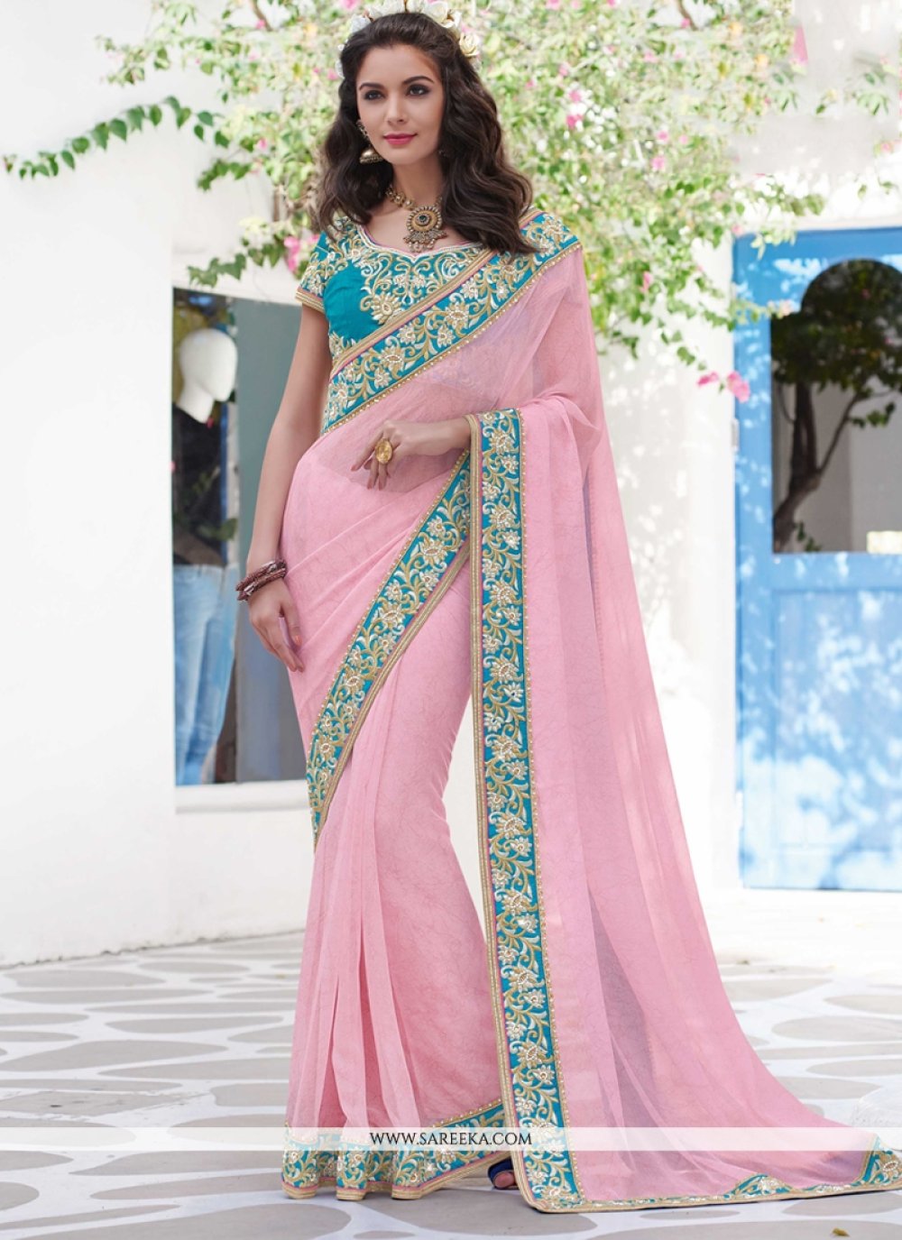 Pink Designer Saree