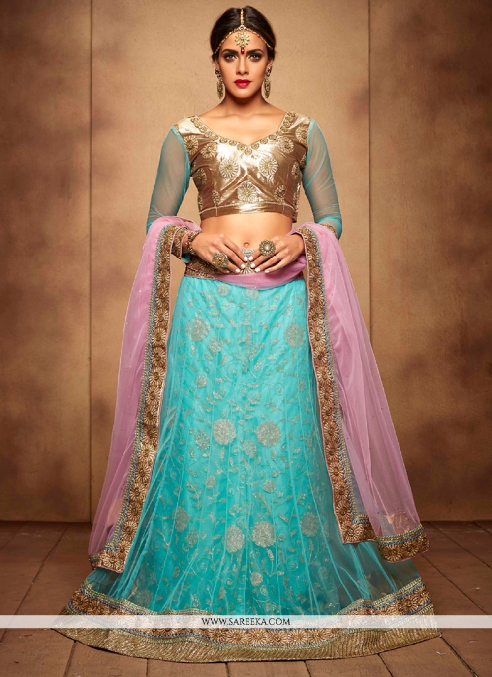 Net A Line Lehenga Choli