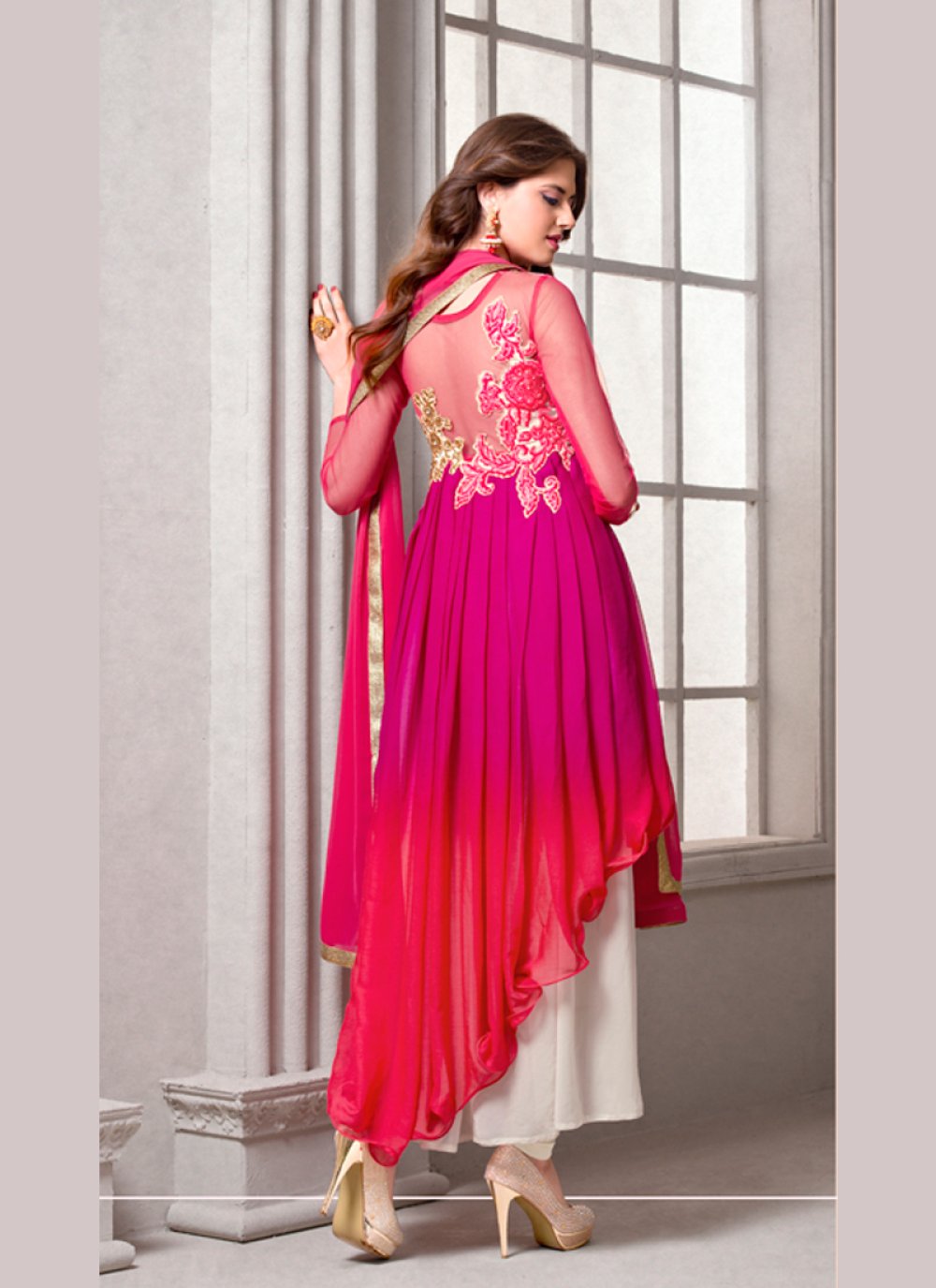 Resham Work Georgette Multi Colour Designer Suit