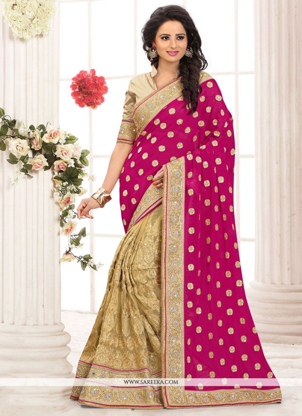 Georgette Half N Half Designer Saree