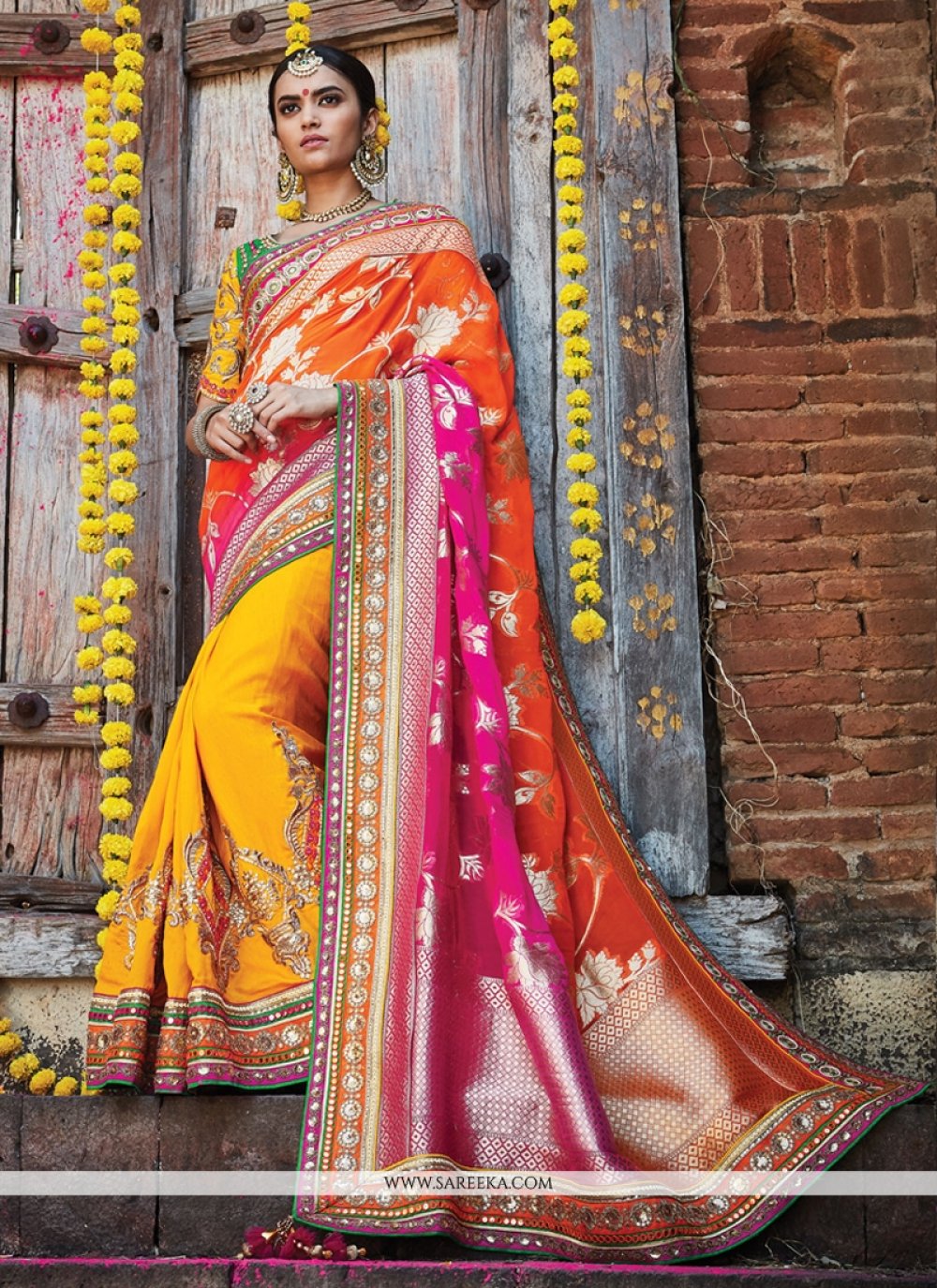 Jacquard Multi Colour Designer Saree