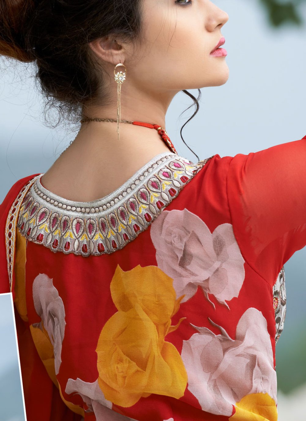 Georgette Resham Work Designer Gown