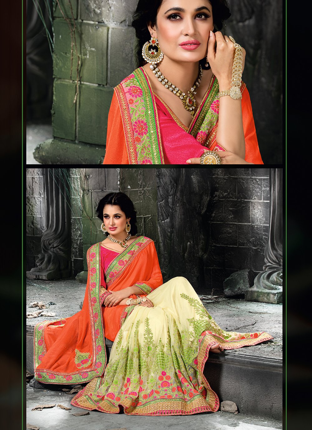 Buy Faux Chiffon Traditional Saree Online : Switzerland