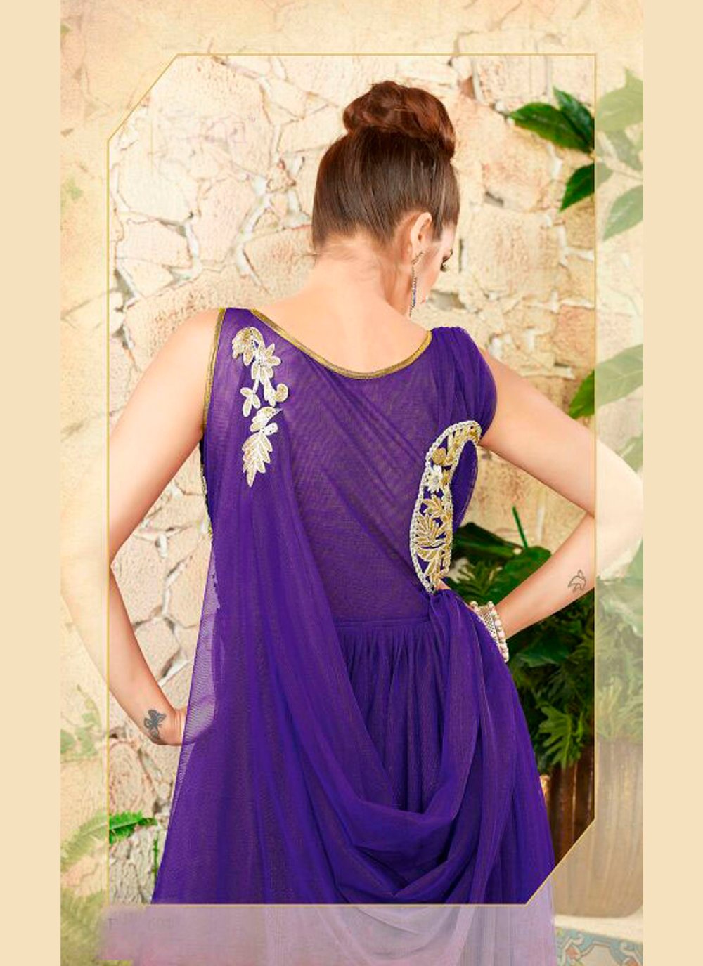 Net Purple Designer Gown