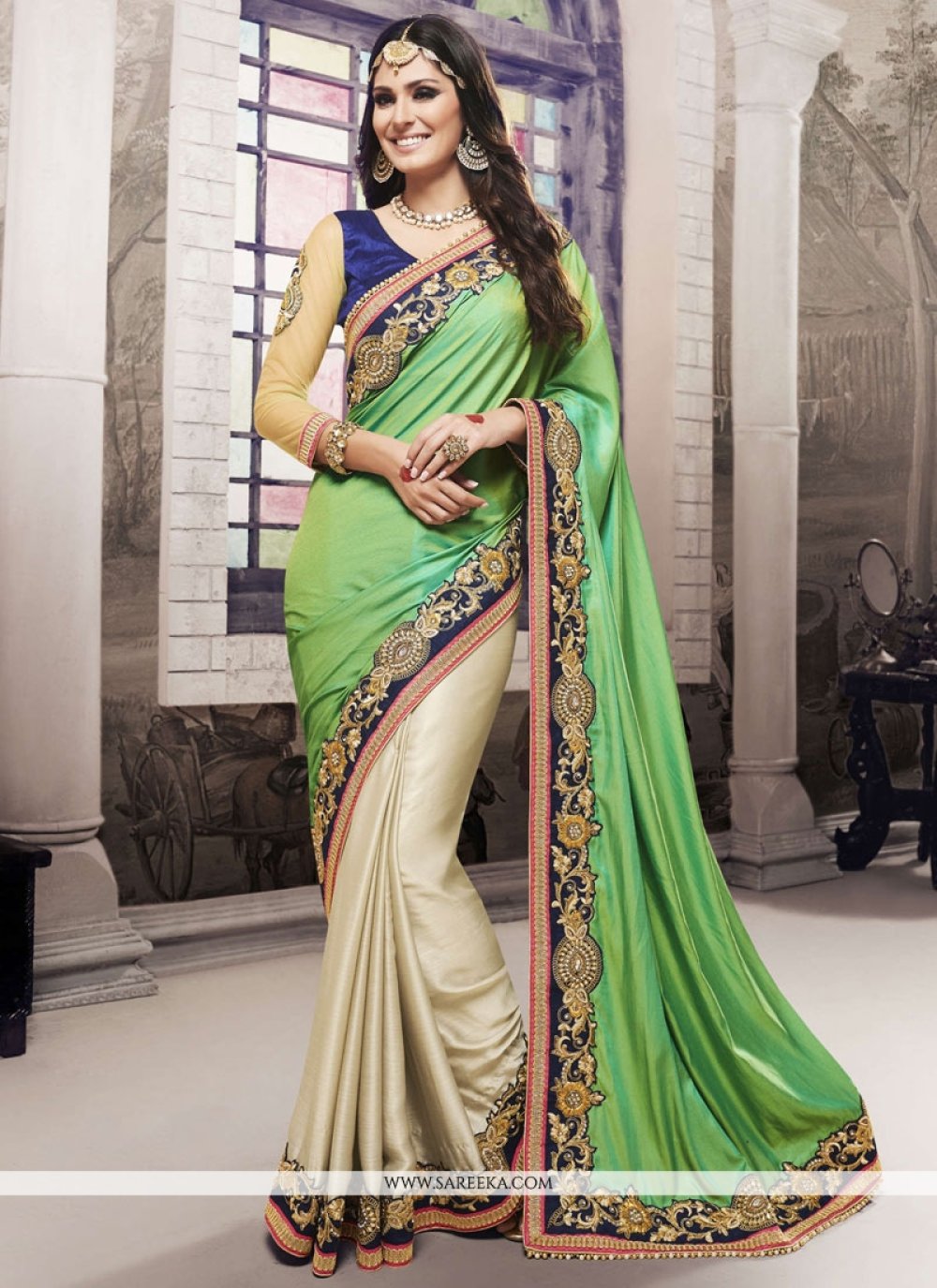Buy Stone Work Traditional Saree Online at lowest price