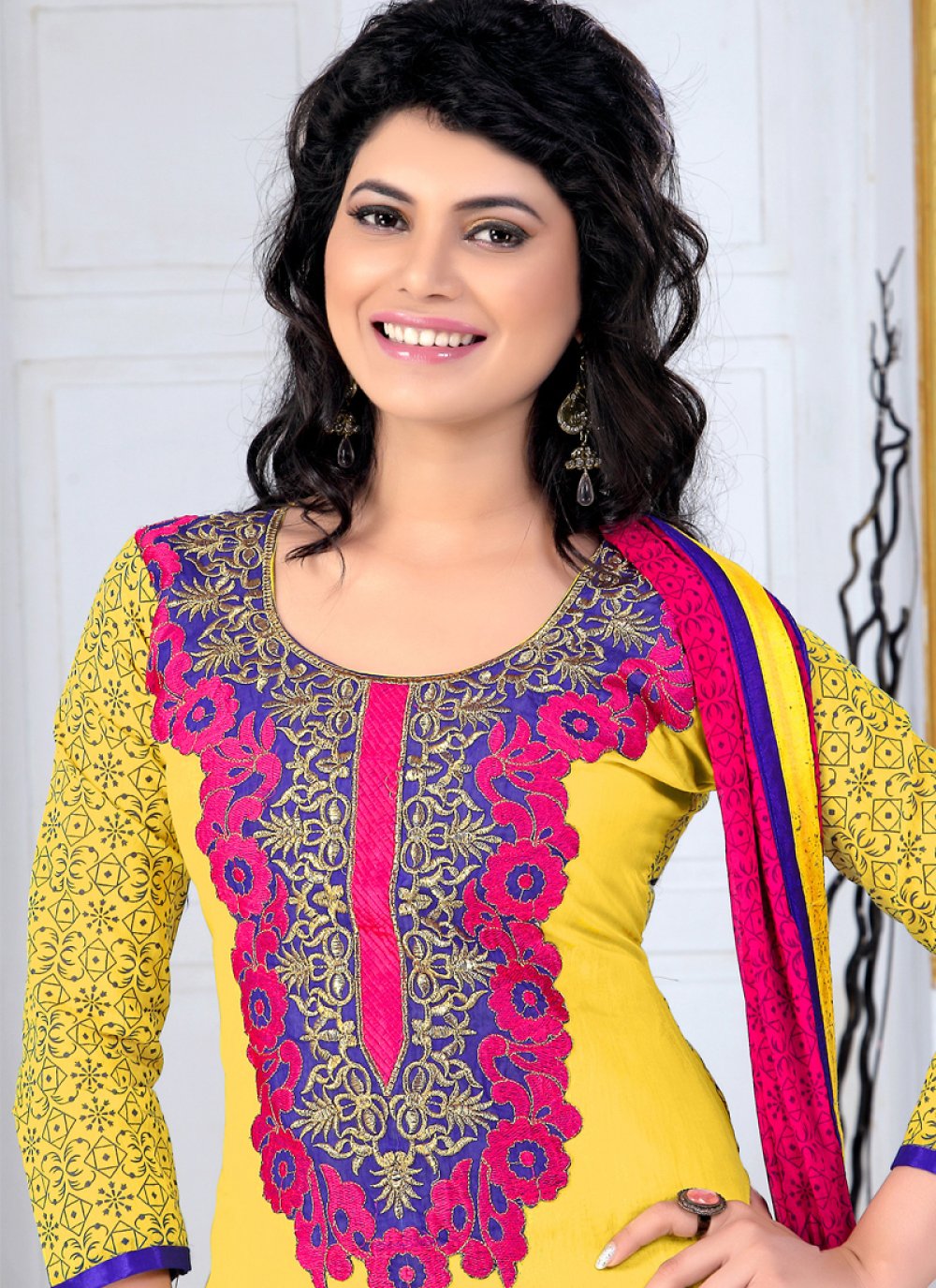 Buy Yellow Churidar Designer Suit Online : USA, UK