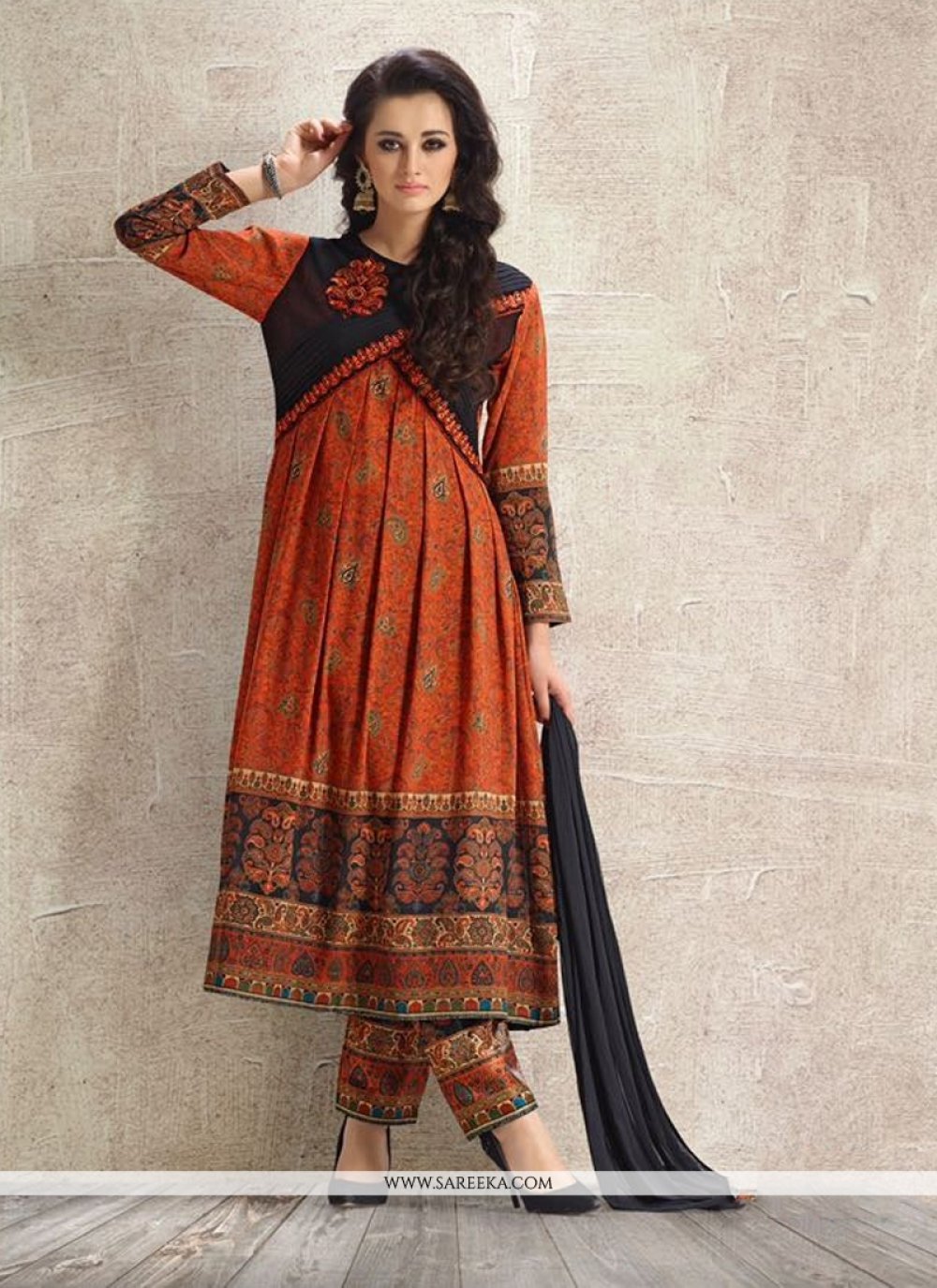 Buy Print Work Multi Colour Georgette Designer Suit Online : Malaysia