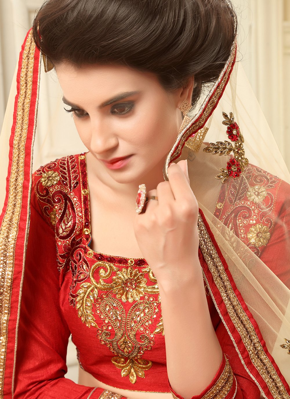 Buy Net Patch Border Work A Line Lehenga Choli Online : 48376