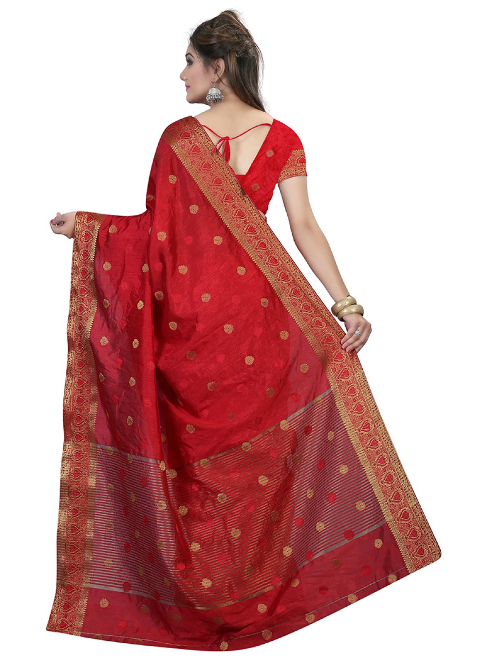 Buy Red Designer Saree Online : 45603