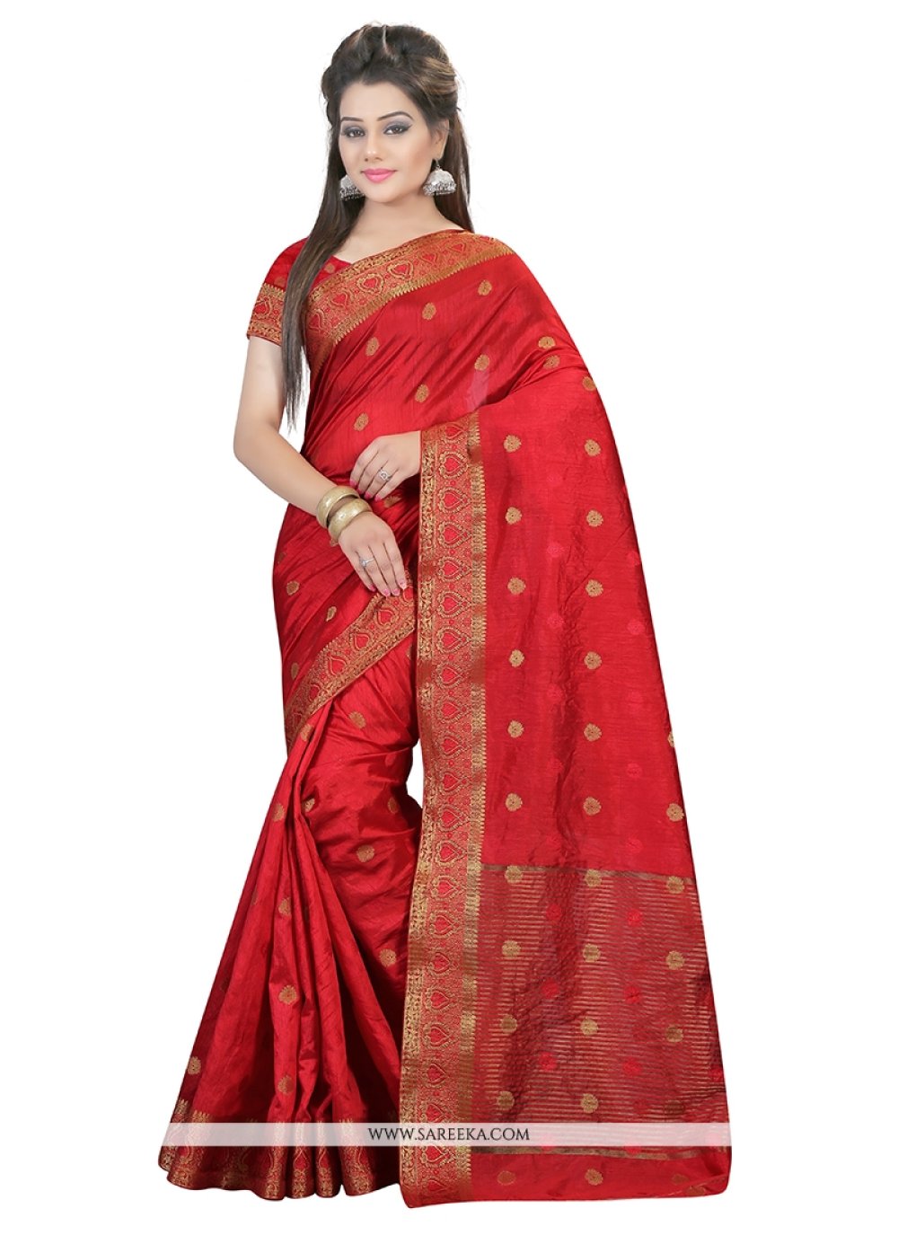 Buy Red Designer Saree Online : 45603