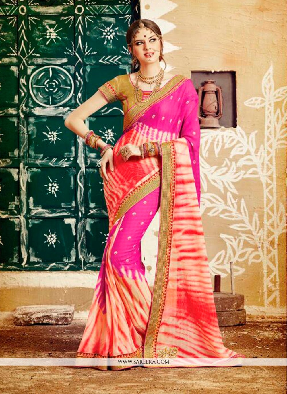 Patch Border Work Designer Saree