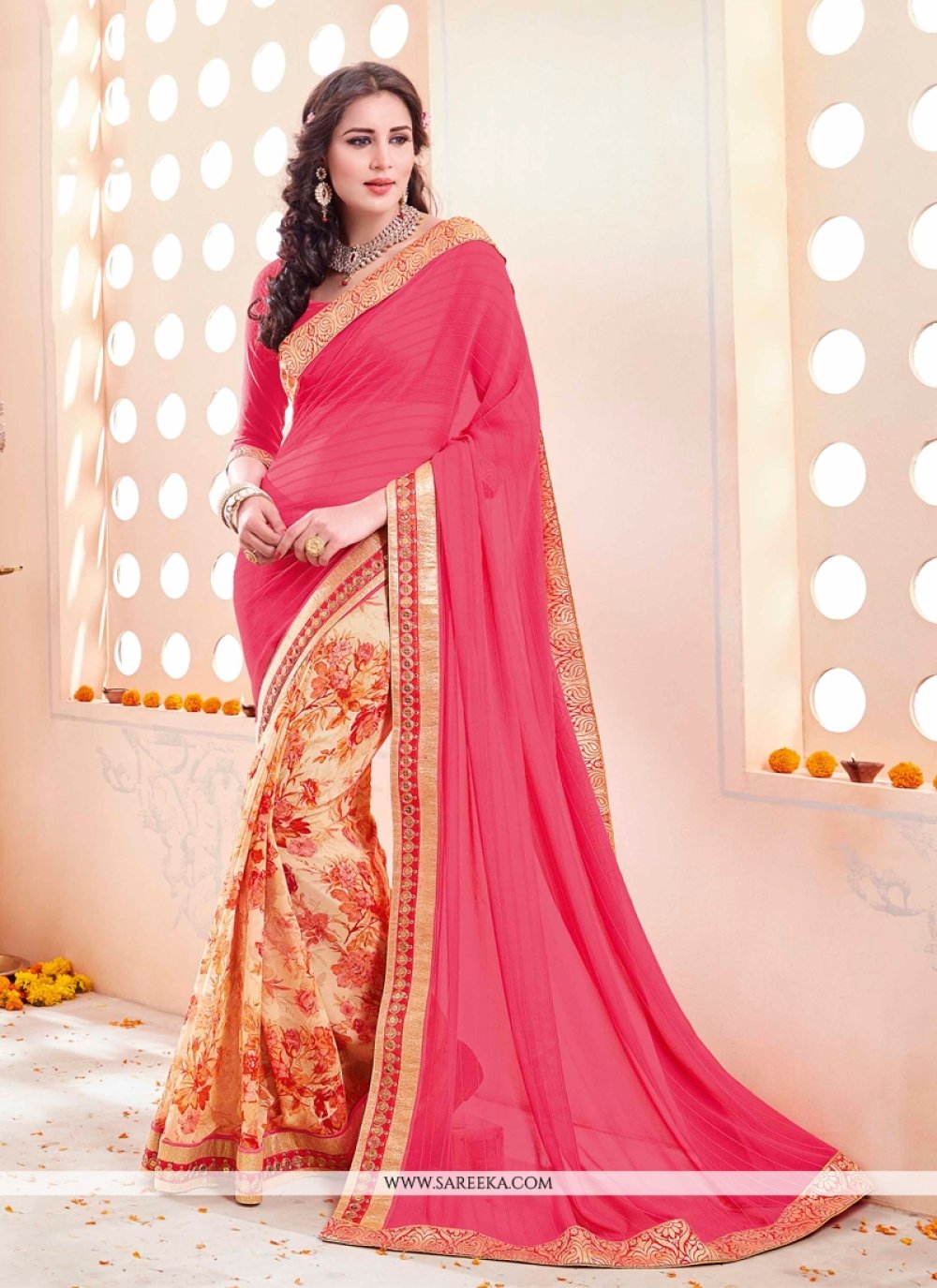 Patch Border Work Designer Saree