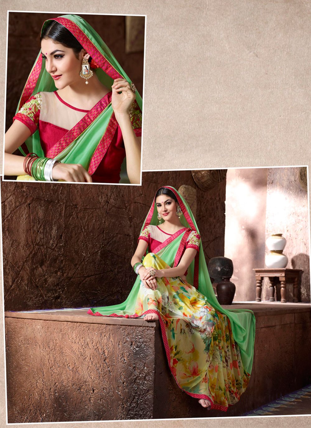 Buy Print Work Printed Saree Online : Indian Ethnic Wear