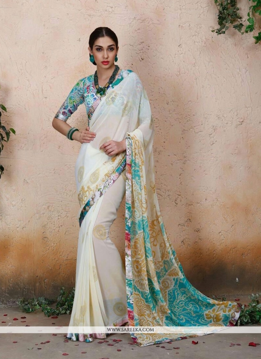 Off White Designer Saree