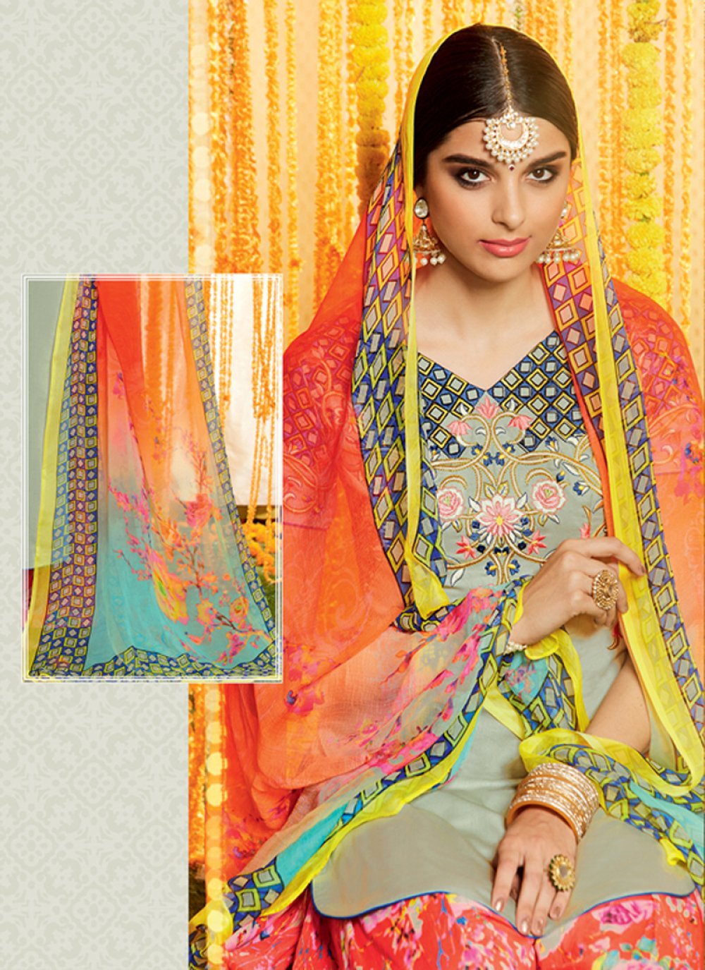 Embroidered Work Grey Designer Suit