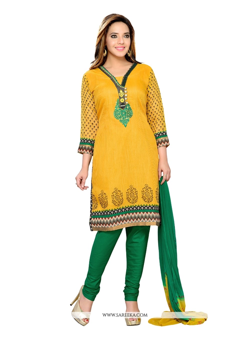 Buy Yellow Readymade Suit Online : USA