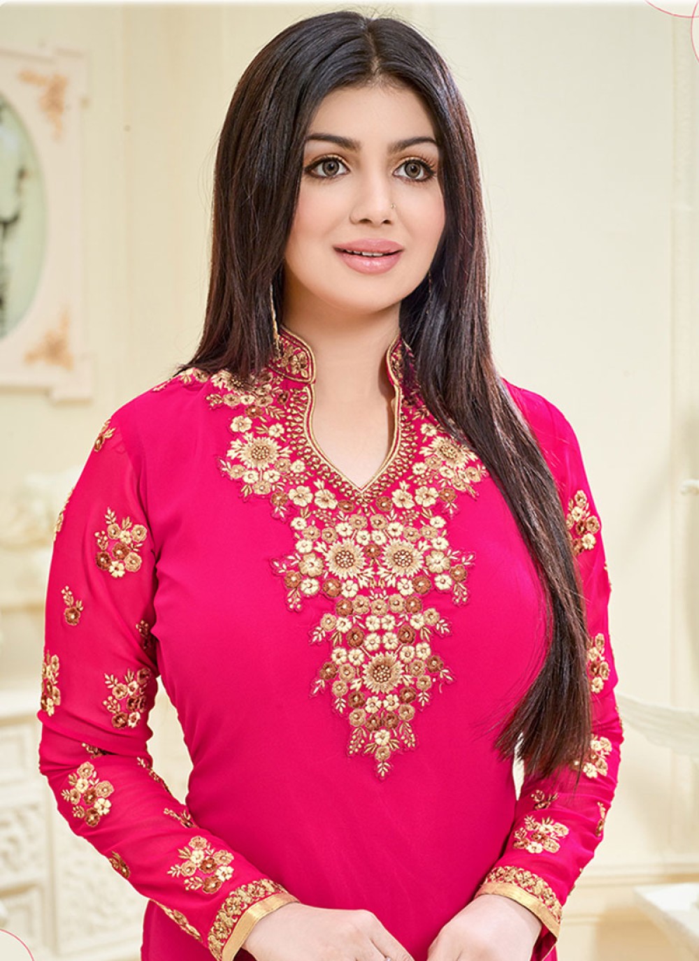 Buy Ayesha Takia Hot Pink Churidar Designer Suit Online : Canada