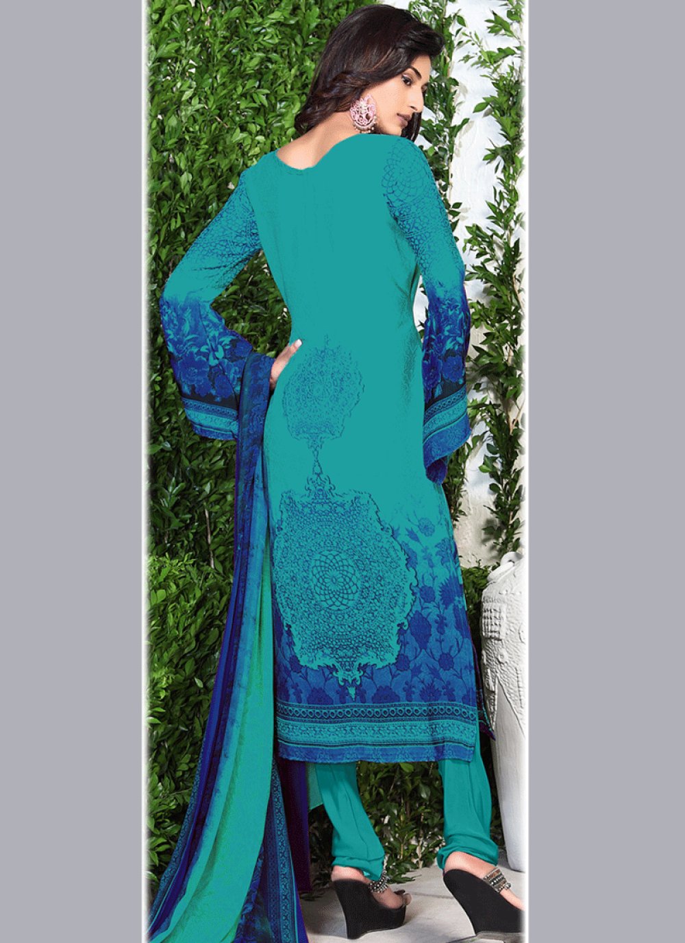 Shop Online Blue Churidar Suit : 65407