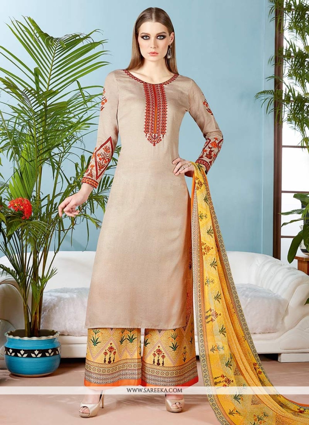 Buy Cotton Designer Palazzo Suit : 65302