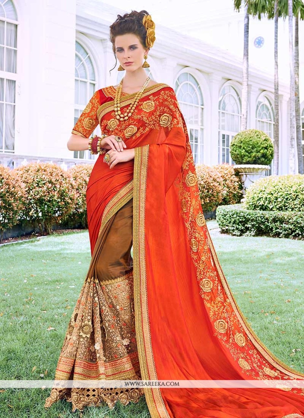 Half N Half Designer Saree For Wedding buy online