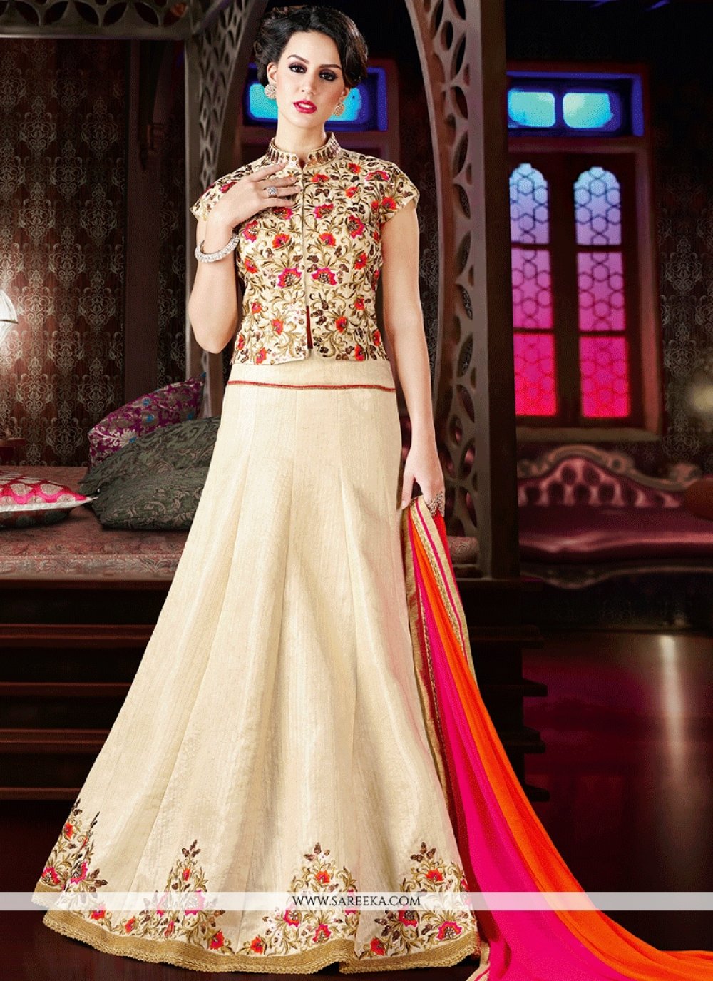 Buy Lace Work Lehenga Choli Online : 63544