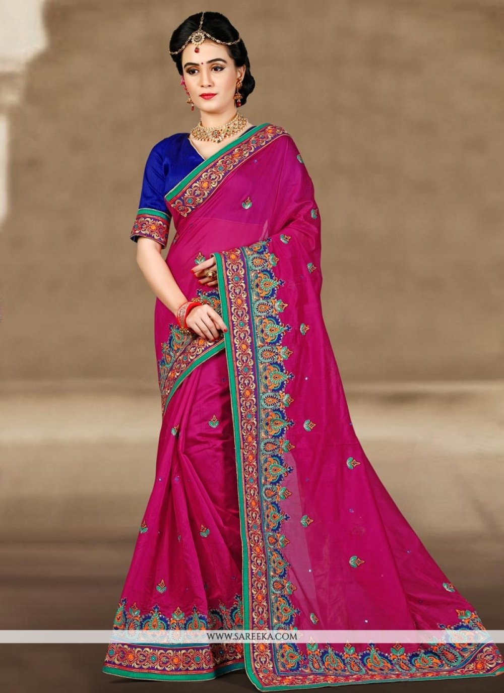 Buy Chanderi Zari Work Classic Designer Saree Online : South Africa