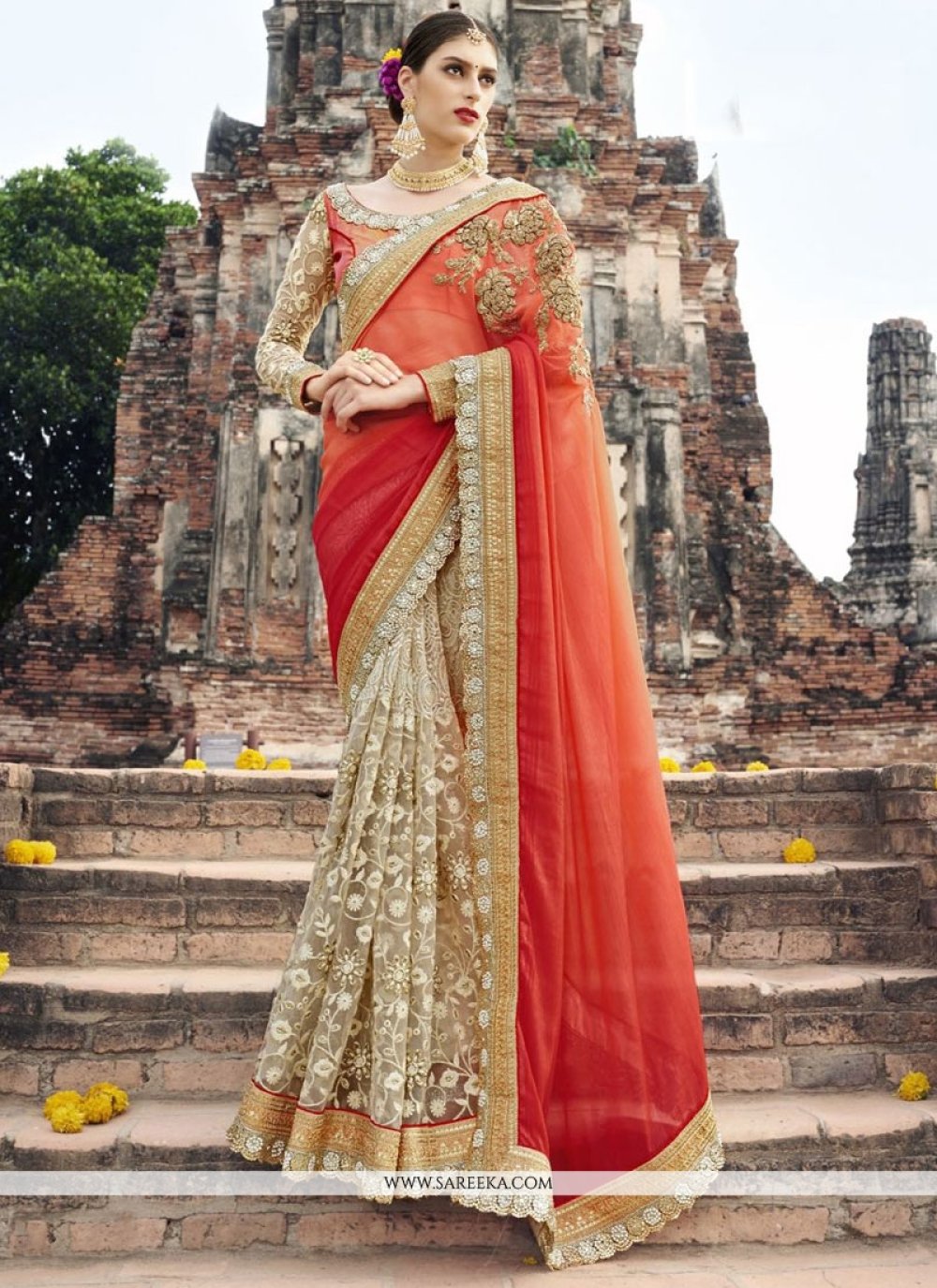 Modern Sari Red