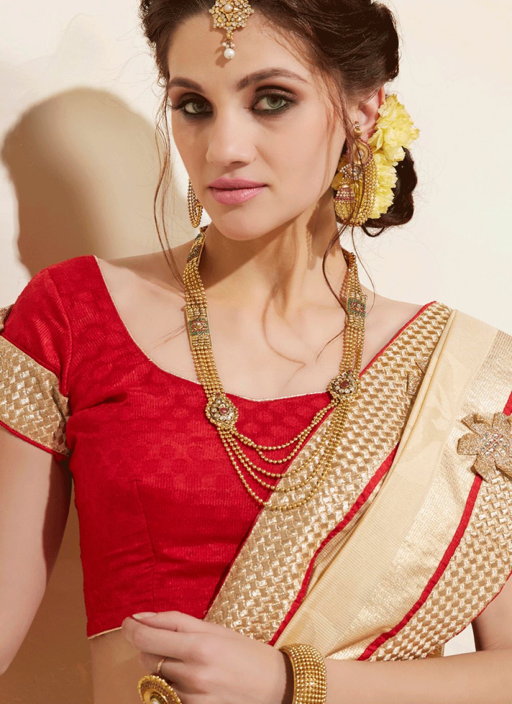 Shop Online Patch Border Work Classic Designer Saree : 65768