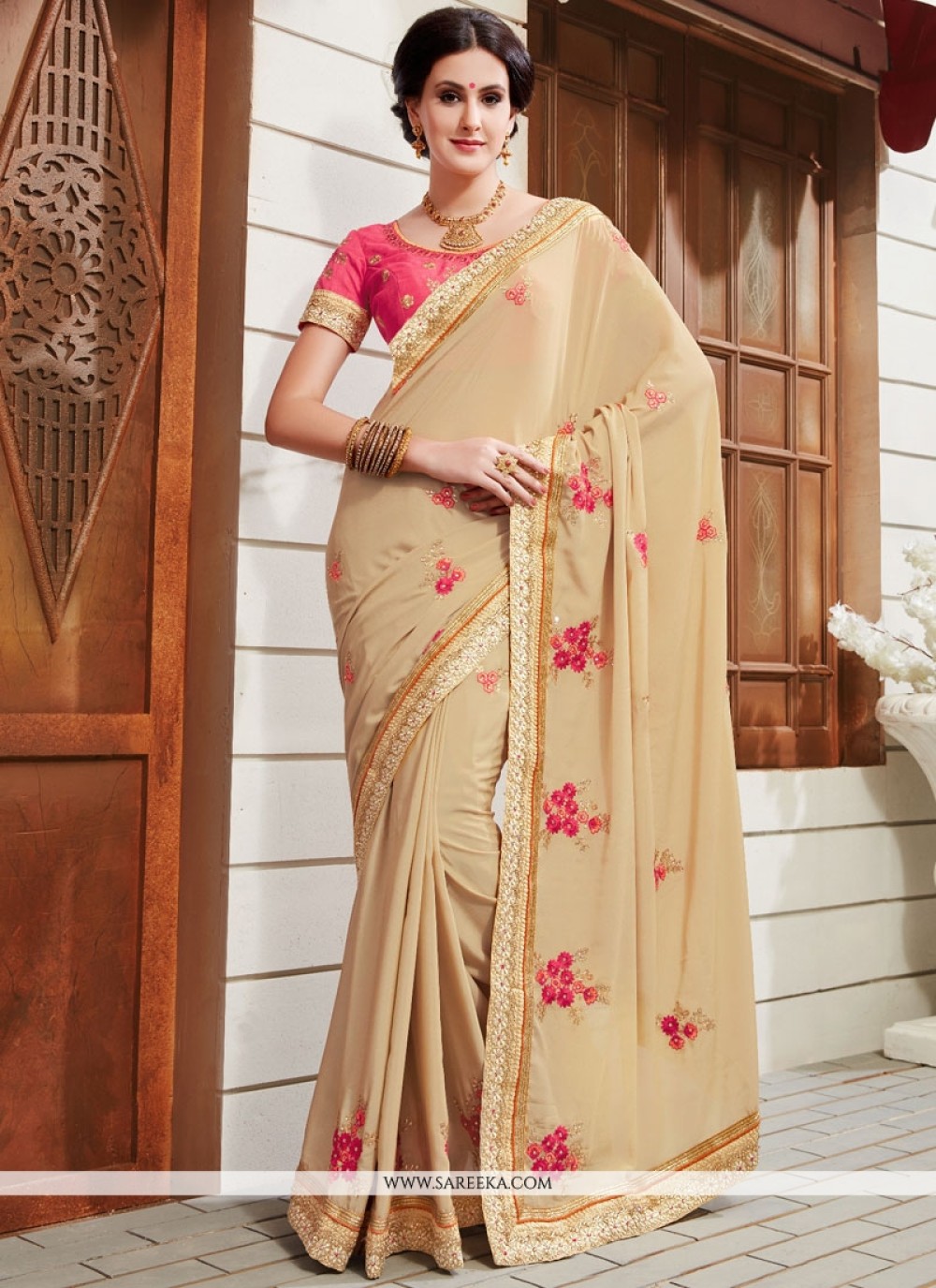 Buy Patch Border Work Designer Saree Online : 57363