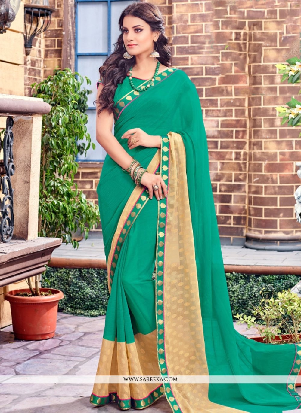Buy Sea Green Classic Designer Saree Online : Germany