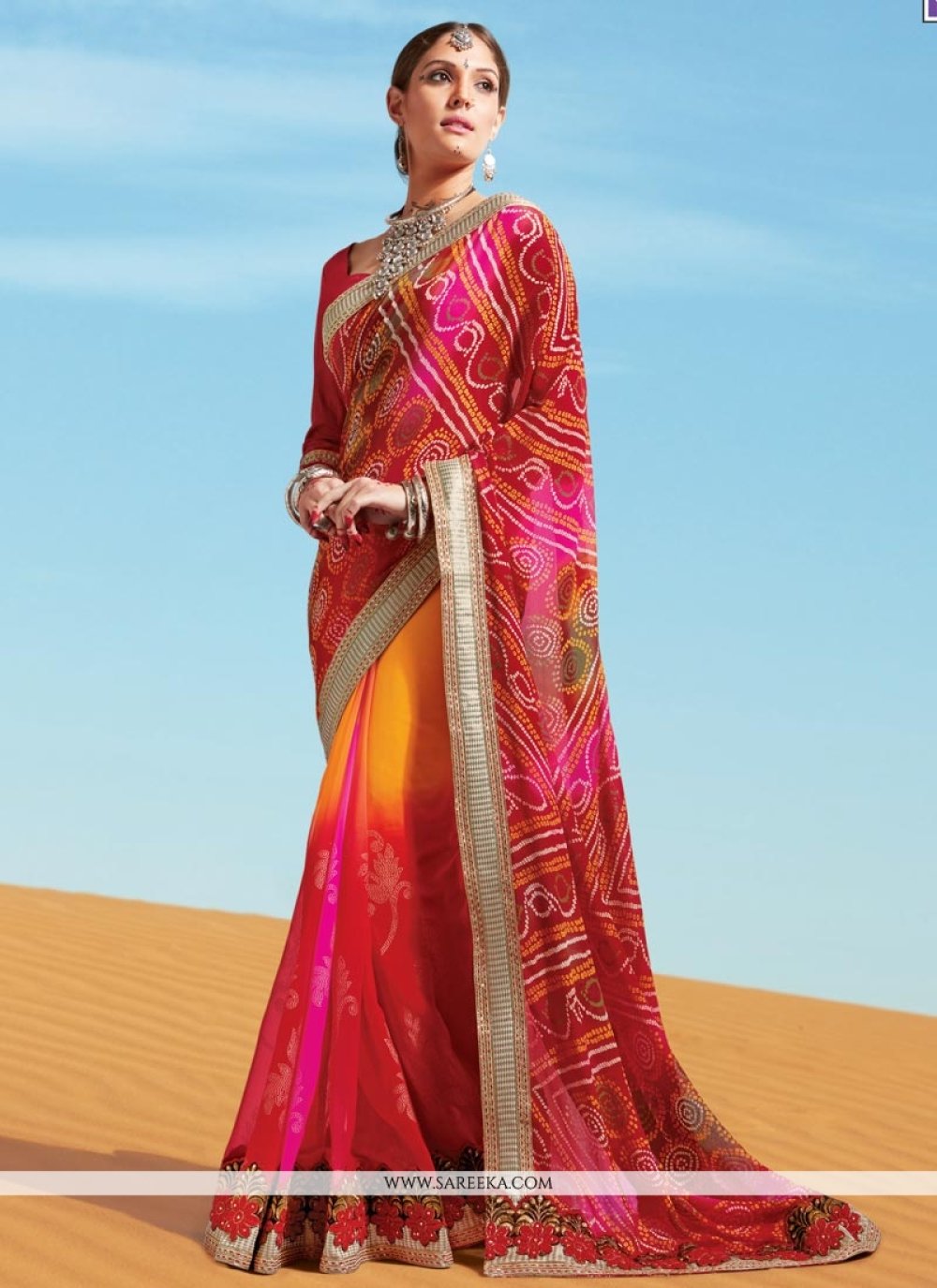 Buy Multi Colour Printed Saree Online : France