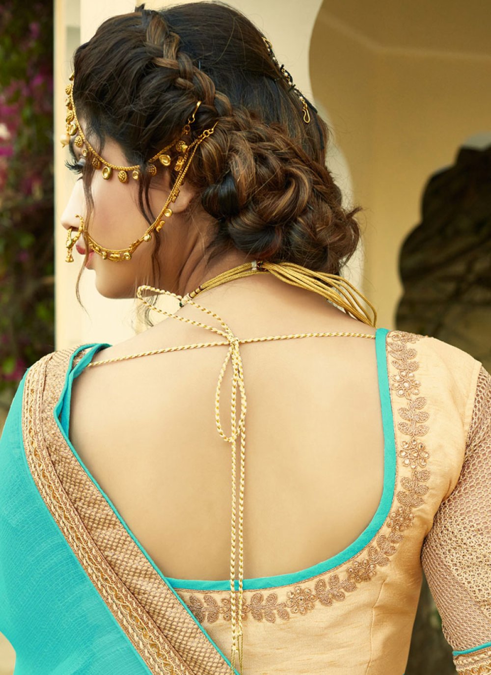 Buy Patch Border Work Saree Online : Singapore