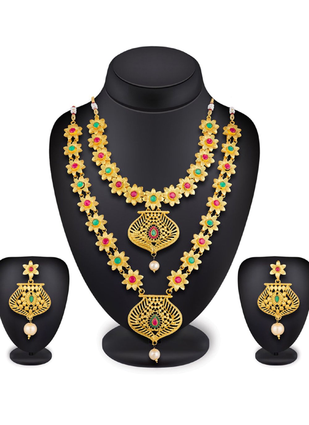 Shop Multi Colour Reception Necklace Set Online : 89370
