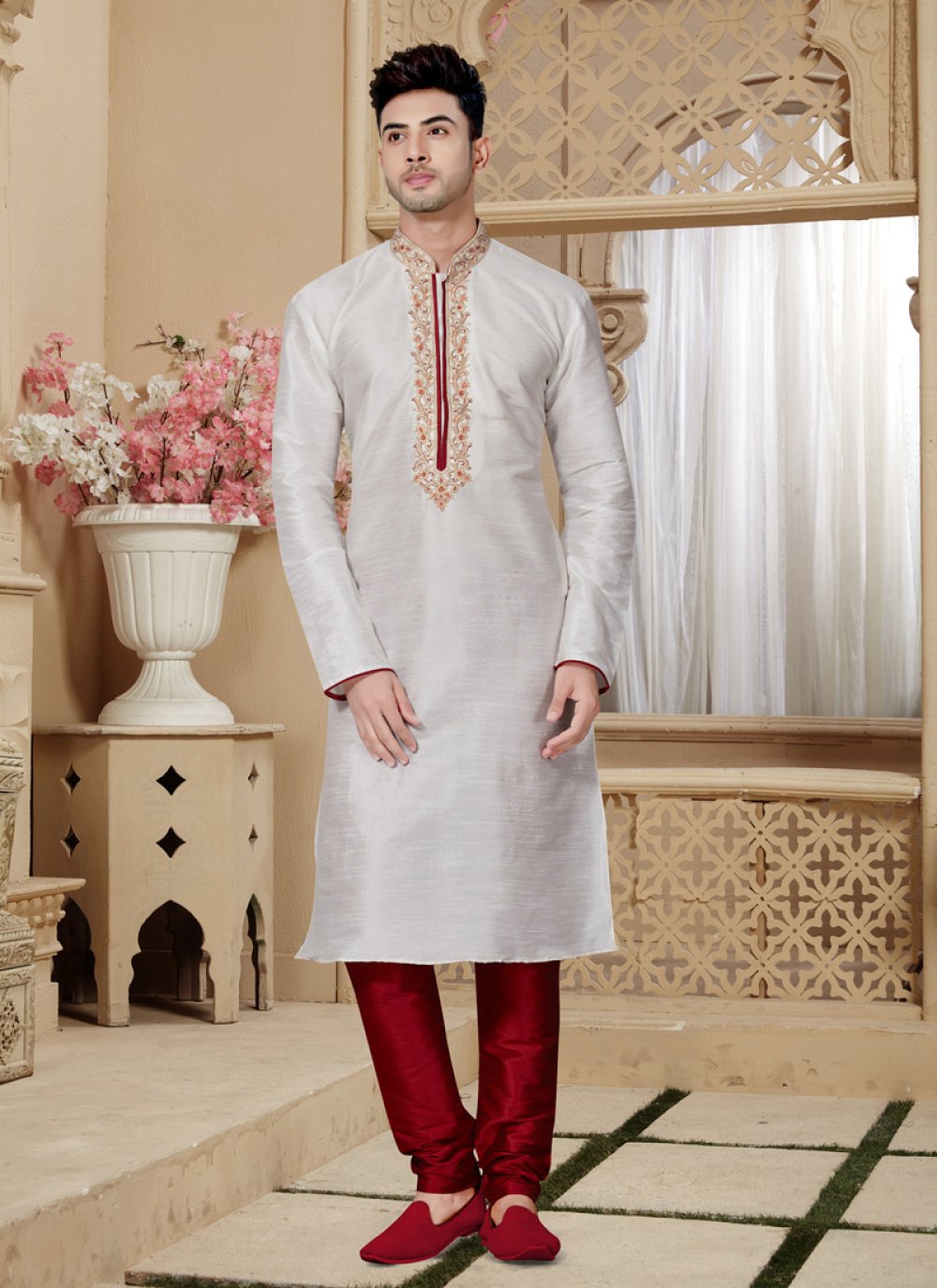 Off White Kurta Pyjama buy online