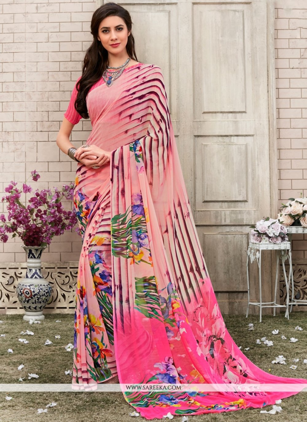 Shop Online Print Work Multi Colour Printed Saree : 74722