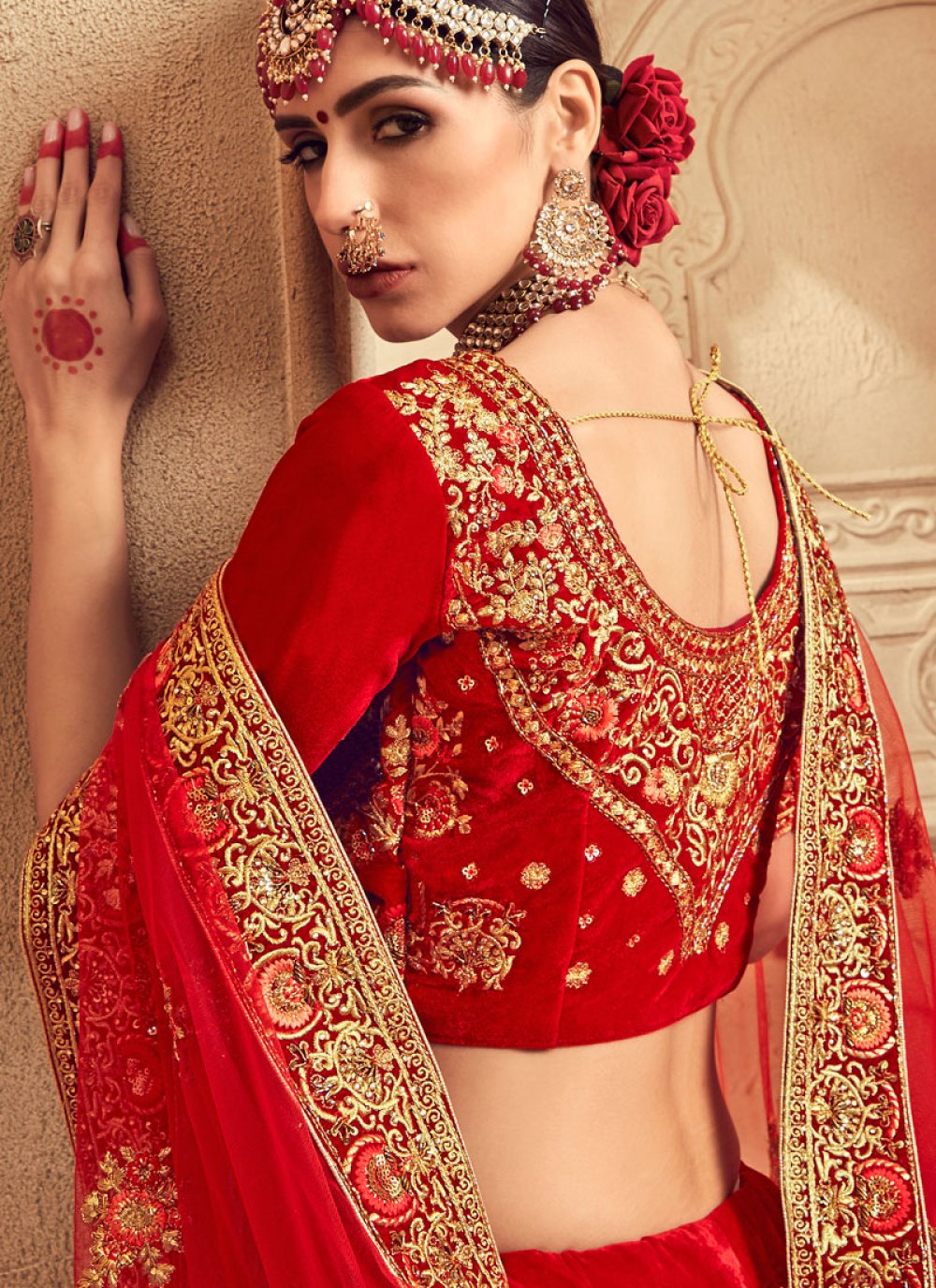 Buy Red Fancy Fabric Lehenga Choli Online