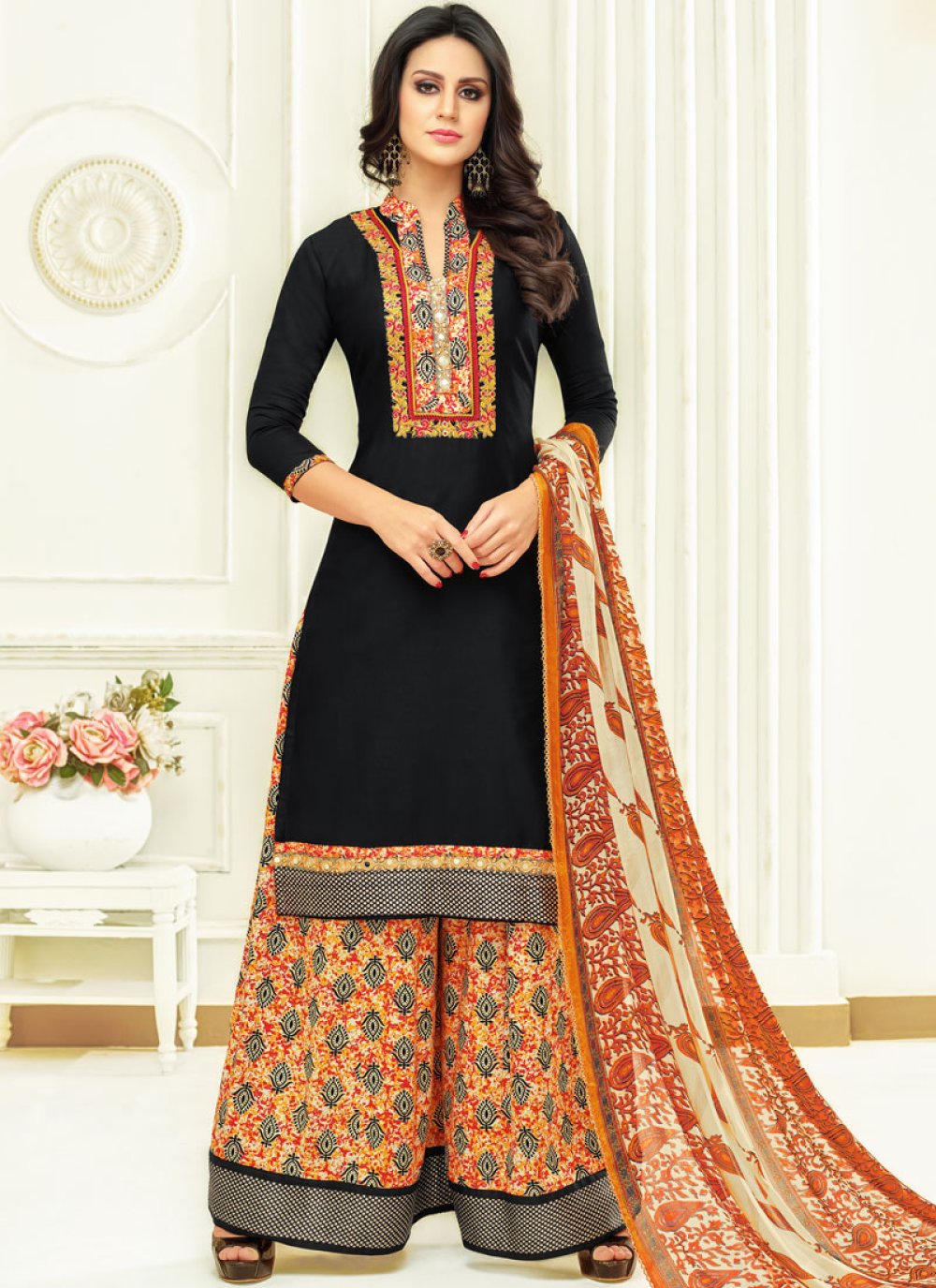 Buy Satin Designer Palazzo Suit Online