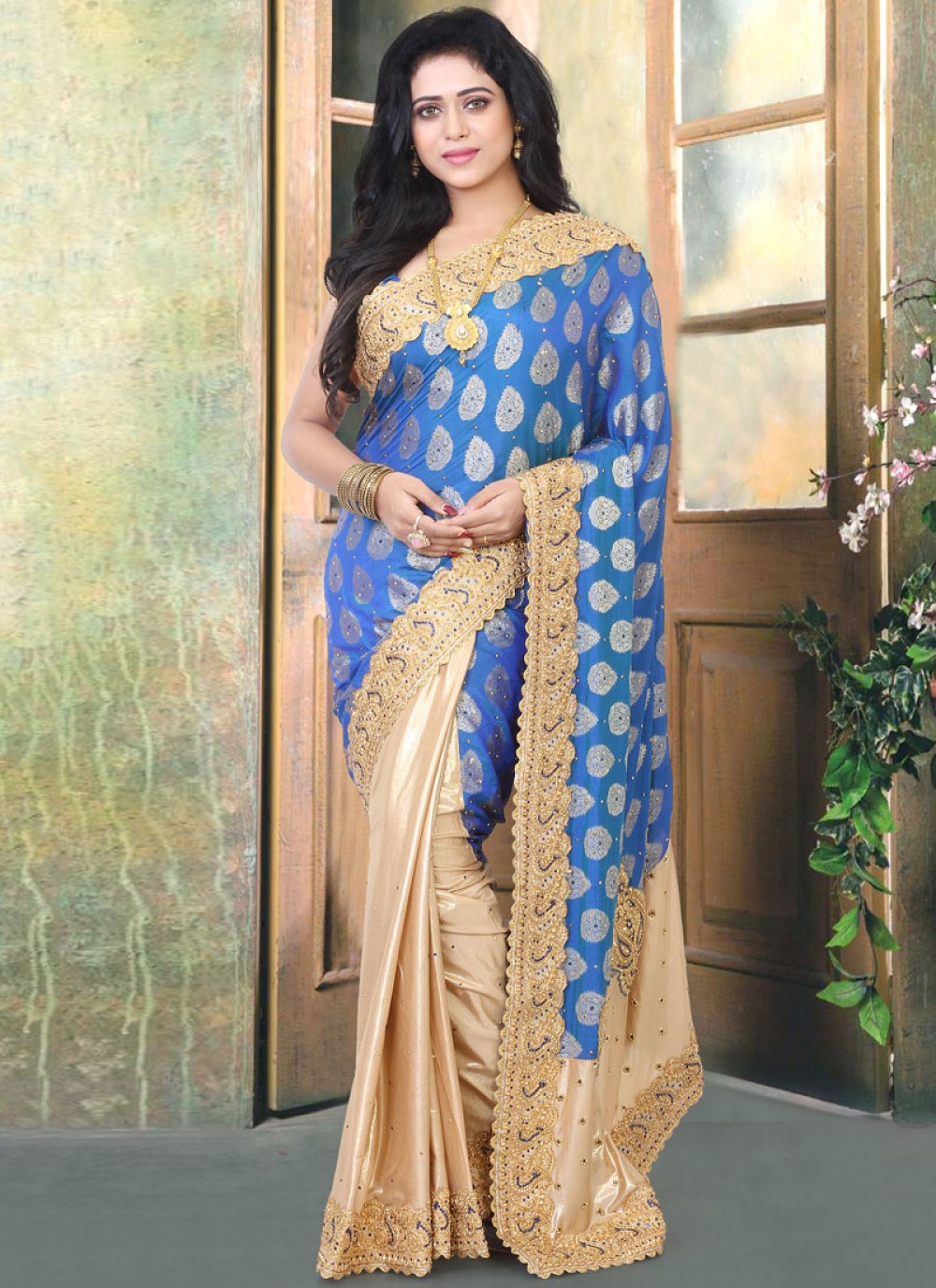 Buy Blue Color Classic Designer Saree : 129210