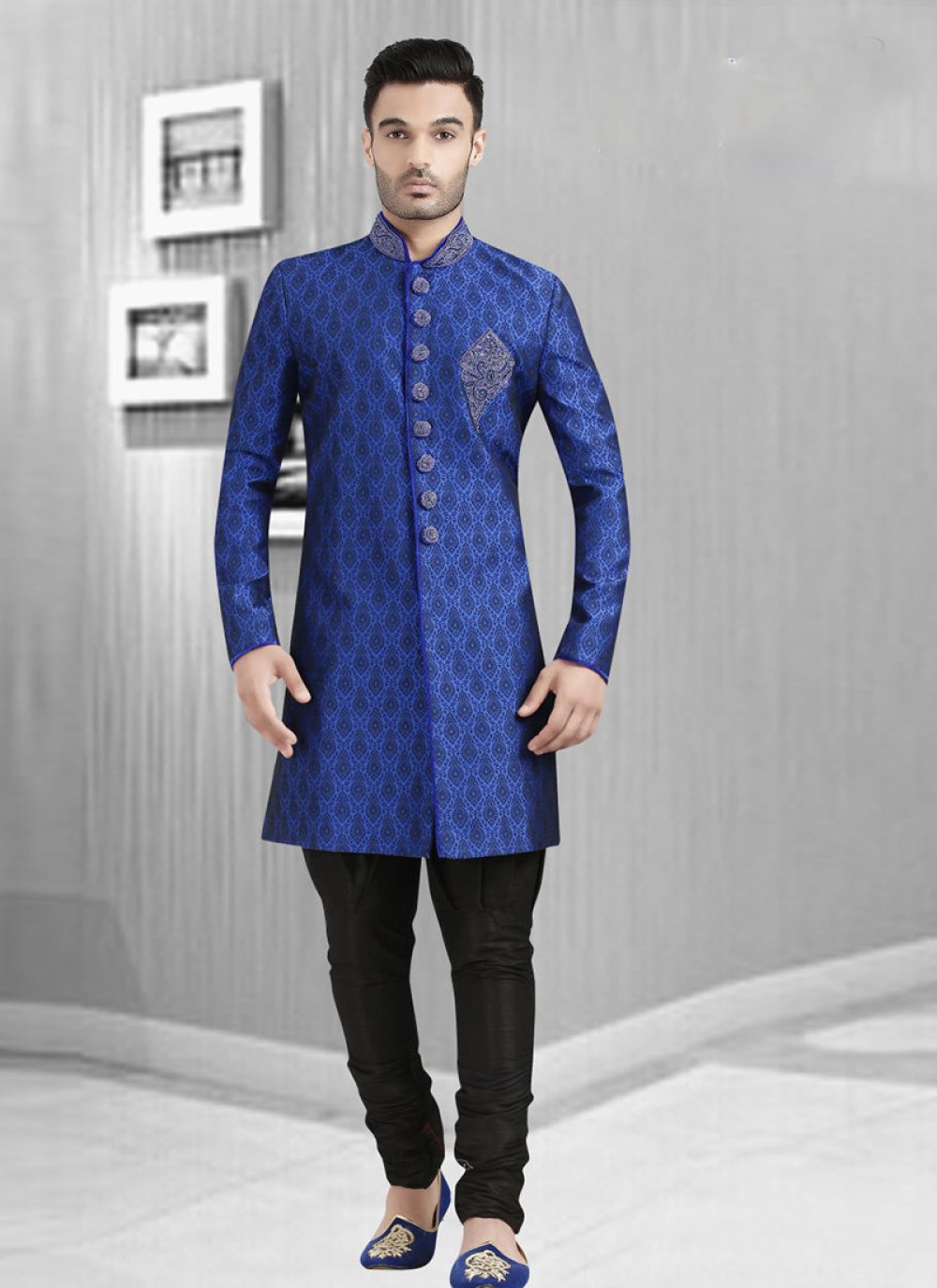 Buy Blue Color Sherwani : 126457