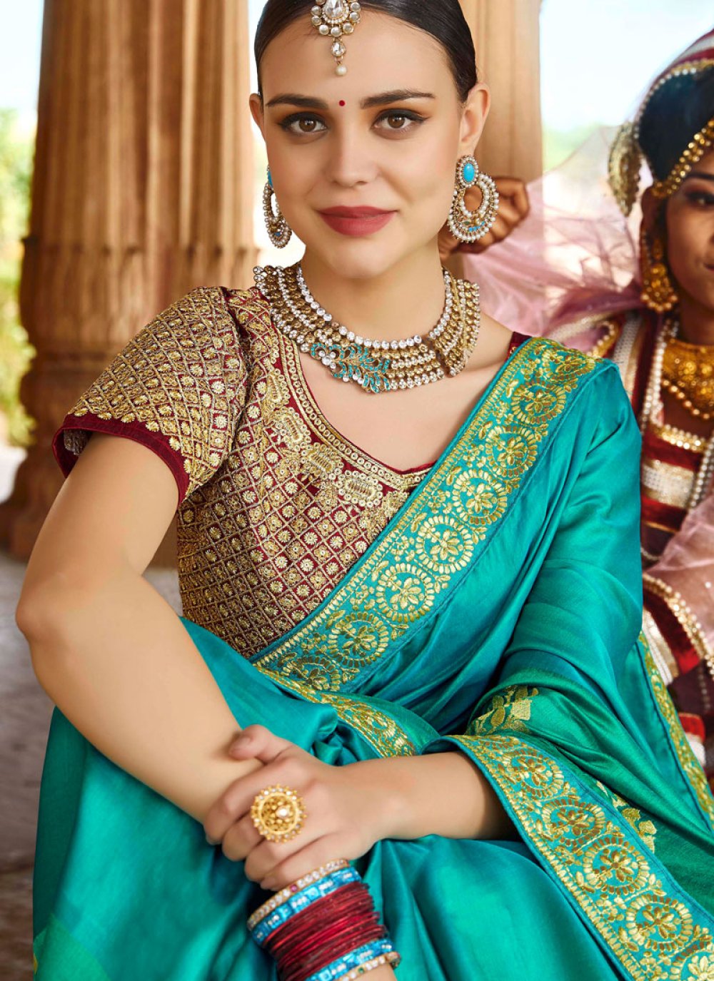 Embroidered Art Silk Designer Saree buy online