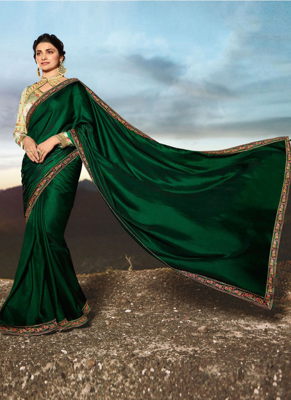 Buy Embroidered Prachi Desai Traditional Saree Online