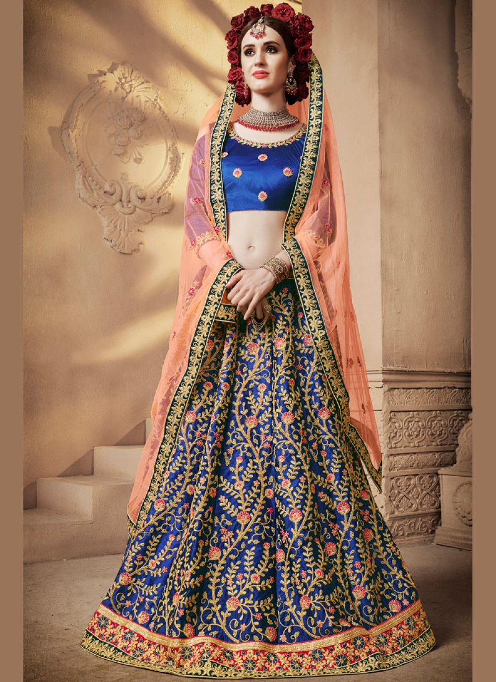 Buy Lace Satin Silk Lehenga Choli : 113194