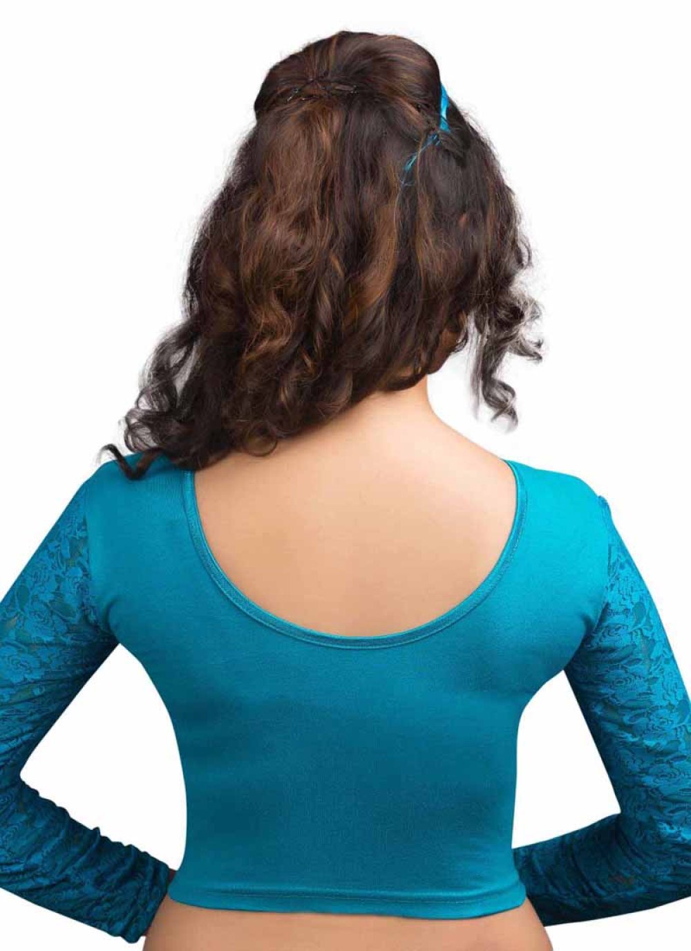 Buy Lycra Blue Designer Blouse : 109423